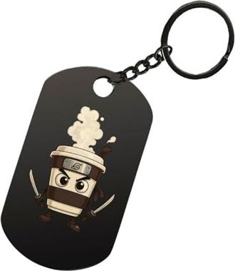 Generic Porte-clés en acier inoxydable avec inscription « Cappuccino Assassino Italian Brainrot »