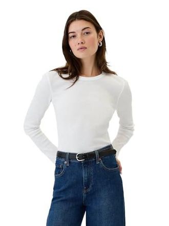 GAP T-shirt à manches longues en tricot gaufré pour femme, Uniforme bleu marine, Taille M