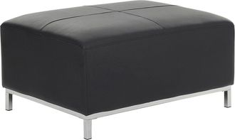 Beliani Ottomane mit Schlichter Eleganz Leder schwarz Oslo