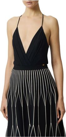 Elisabetta Franchi Femme, Tops, Noir, Taille: 38 FR Body