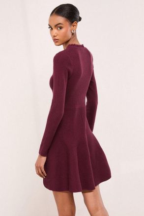 Lipsy Minikleid Lipsy gekn&ouml;pftes Mini-Strickkleid mit Fransen (1-tlg)