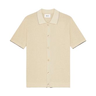 Nn.07 Nn07, Homme, Pulls, Beige, Taille: L Cotton Piqu&eacute; Cardigan