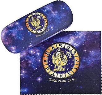 Von Lilienfeld Zodiaque Vierge Étui Lunettes Boîte Robuste Cadeau Étui Lunettes de Soleil Chiffon de Nettoyage Virgo