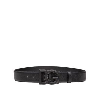 Dolce & Gabbana Lederg&uuml;rtel mit DG-Logo - - Accessories - Herren - Schwarzk - 90 CM