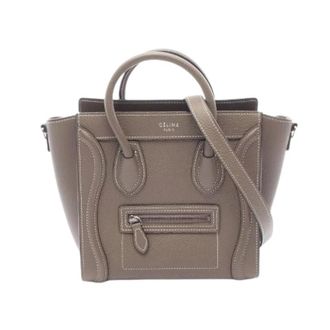 Celine Pre-owned Luggage Nano Shopper Leather Handbag - Femme - Pre-owned - Brun - Taille: ONE Size
