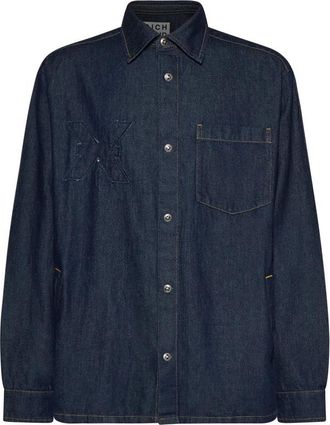 John Richmond Homme, Chemises, Bleu, Taille: XS Chemise avec poche appliqu&eacute;e et confection tailleur