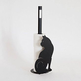 Arti & Mestieri Porte-Rouleau Papier hygi&eacute;nique de Sol Chat Noir