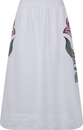 Farm Rio Farm Rio, Femme, Jupes, Blanc, Taille: 38 FR Jupe Midi Fleur