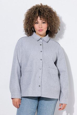 Ulla Popken Sommerjacke Shaket Oversized Hemdkragen Langarm