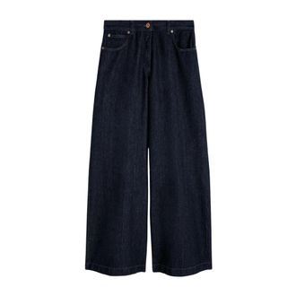Aspesi Palazzo Jeans mit weitem Bein und f&uuml;nf Taschen - - Jeans - Damen - Blau - W25