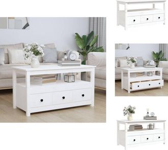 vidaXL Vidaxl - Table basse Blanc 102x49x55 cm Bois massif de pin - Table Basse - Tables Basses - Table Dappoint - Table Latérale