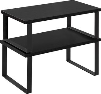 Woltu Gew&uuml;rzregal 4er Set, Stapelbares K&uuml;chenregal Arbeitsplatte, Kleines K&uuml;chen-Organizer f&uuml;r den K&uuml;chenschrank, aus MDF und Metall, Schwarz