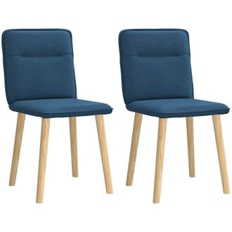 vidaXL Chaises &agrave; manger lot de 2 bleu tissu vidaXL