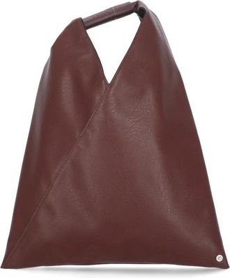 Maison Margiela Femme, Sacs, Rouge, Taille: ONE Size Sac à Main Bordeaux avec Coutures Contrastées