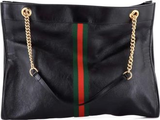 Gucci Rajah Chain Leather Large tote bag - Schwarz