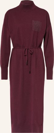 PESERICO Peserico Strickkleid Mit Seide Und Schmucksteinen rot