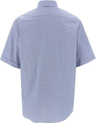 Fendi Oxford Cotton Button-Down Shirt - Blue