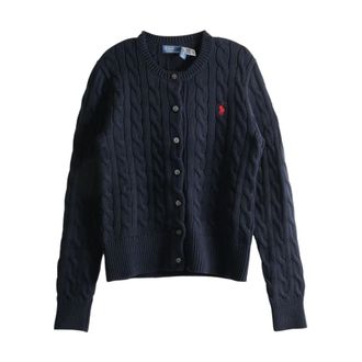 Polo Ralph Lauren Femme, Pulls, Bleu, Taille: 42 FR Cardigan en coton avec logo brod&eacute;