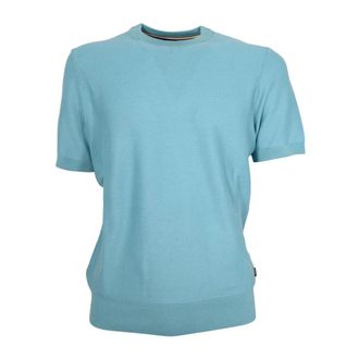 HUGO BOSS Tantino Strickpullover mit kurzen &Auml;rmeln - - Knitwear - Herren - Blau - S