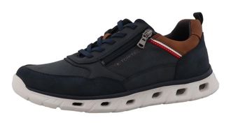 Tom Tailor Sneaker TOM TAILOR Valter, Herren, Gr. 45, navy, Lederimitat, Textil, Schuhe Sneaker, Freizeitschuh, Halbschuh, Schn&uuml;rschuh mit Kontrastbes&auml;tzen