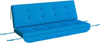 OUTSUNNY Auflagen-Set für Hollywoodschaukel 170 cm Stuhlkissen Schaukelauflage Sitzkissen Gartenschaukel Gartenpolster Rückenkissen Seitenkissen Blau