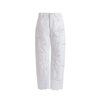 Alberta Ferretti Femme, Pantalons, Blanc, Taille: 36 FR Pantalon Denim Court