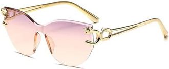 Generic Grandes lunettes de soleil rondes sans monture pour homme et femme avec monture en métal, 6, Taille unique