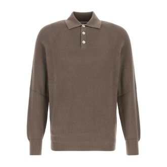 Brunello Cucinelli Homme, Tops, Brun, Taille: L Polo en maille c&ocirc;tel&eacute;e