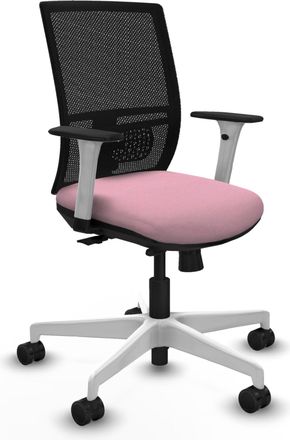 Piqueras y Crespo Computerstuhl Rosa Yunquera mit wei&szlig;en und schwarzen Armlehnen, h&ouml;henverstellbare Lendenwirbelst&uuml;tze, ausgestattet mit Syncro/Traslack und Schneidesch