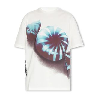 Jil Sander Bedrucktes T-Shirt - - Tops - Damen - Wei&szlig; - XS
