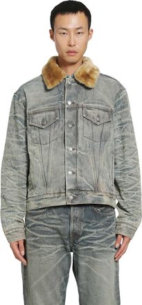 Acne Studios Shearling Collar Denim Jacket