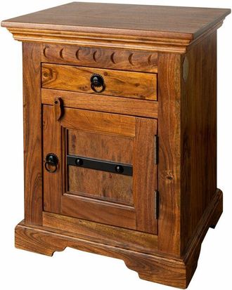 Massivmoebel24 Nachttisch Akazie 45x40x60 honig lackiert oxford 270