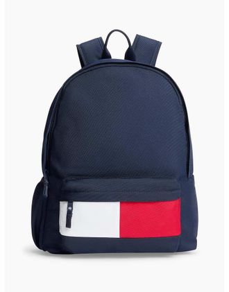 Tommy Hilfiger Kids - Basic-Rucksack in Dunkelblau mit markentypischem Colourblock-Design auf der Tasche