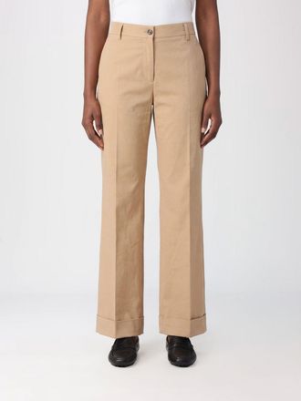 Alberto Biani Pantalon large en coton &agrave; taille haute