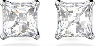 Swarovski Stilla Attract Ohrstecker, Kristall im Kissenschliff, Weiß, Rhodiniert