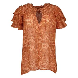 Ibana Femme, Blouses et Chemises, Brun, Taille: 44 FR Thorin Paisley Top