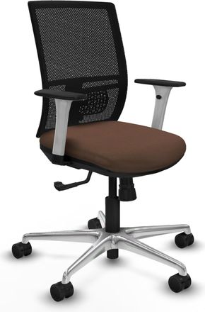 Piqueras y Crespo Drehstuhl f&uuml;r B&uuml;ro mit schwarzen und wei&szlig;en Armlehnen, h&ouml;henverstellbare Lendenwirbelst&uuml;tze, ausgestattet mit 4 Positionen und Schneideschaum, Schwarz