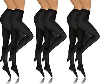 Sesto Senso Collants 6 Pack Femme Opaque Lisse Microfibre 4 L0 DEN Noir 2 XS-S SET 1