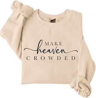 Generic Make Heaven Sweat-shirt chrétien bondé pour femme avec verset de la Bible Jésus, beige, 3XL