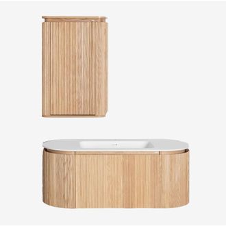 Sklum Sklum - Carsone Badezimmerm&ouml;bel-Set aus Holz mit integriertem Waschbecken