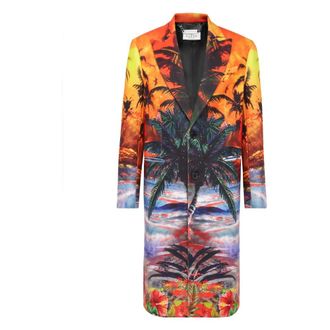 Philipp Plein Homme, Manteaux, Multicolore, Taille: L Wool Coat Long Hawaii