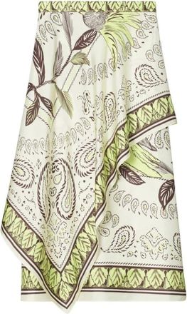 Tory Burch Femme, Jupes, Multicolore, Taille: 38 FR Silk Scarf Wrap Skirt