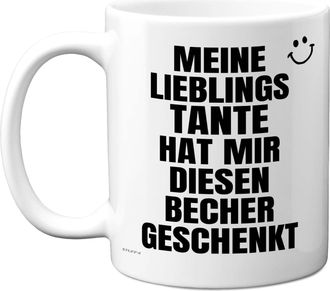 Stuff4 Meine Lieblings Tante Tasse Nichte Neffe Geschenk - Lustige Geburtstagsgeschenke für Nichte Neffe, Geschenkidee - 11oz Kaffeetasse Keramik, Spülmaschi