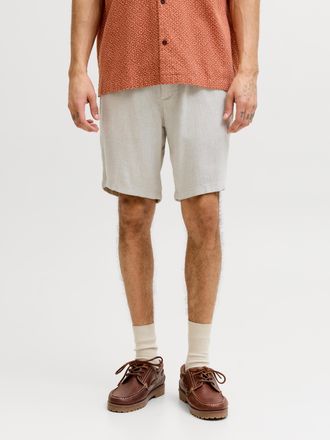 Jack & Jones Chinoshorts JACK & JONES JPSTACE MYKONOS LINEN BLEND SHORTS SRT, Herren, Gr. XXL, N-Gr, vetiver detail:herringbone, Web, Obermaterial: 55% Leinen, 45%