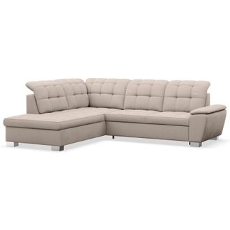 Selsey Jamaal - Ecksofa mit Schlaffunktion und Stauraum, linksseitig, beige - Selsey