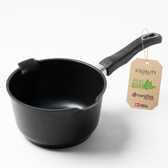 Squality Premium So&szlig;entopf PFAS frei 20 cm - Kochtopf klein | Milchtopf Induktion | Antihaft Stielkasserolle aus D&auml;nemark | Ofenfest bis 260 &deg;C | Gesundes Koch
