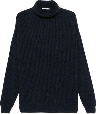 Christophe Lemaire Stehkragen-Pullover aus Filz - Blau