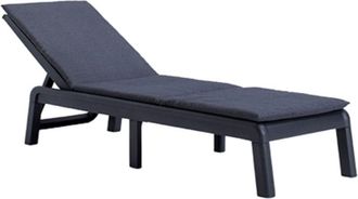 Keter Chaise longue de jardin inclinable Formentera avec coussin - Graphite Aspect bois Keter