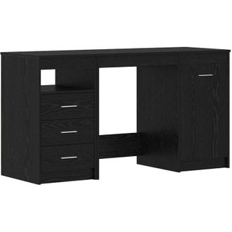 vidaXL Bureau 2 pcs Ch&ecirc;ne noir 140 x 50 x 76 cm Bois ding&eacute;nierie vidaXL