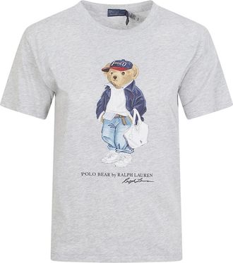 Ralph Lauren Femme, Tops, Gris, Taille: 38 FR Bear Print T-Shirt